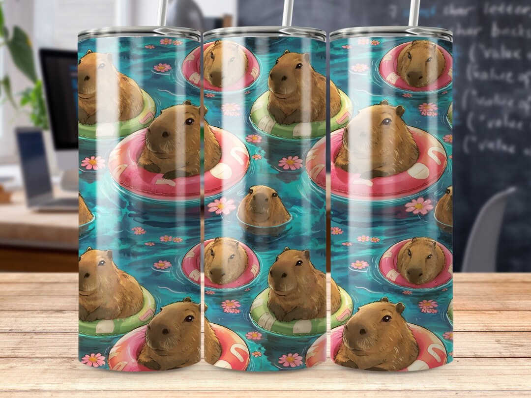 Kawaii Capybara Tumbler Wrap, Sublimation Designs, 20oz Tumbler ...