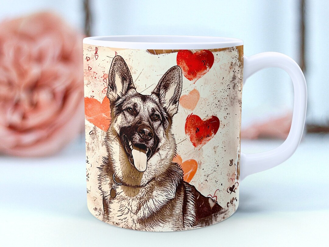 German Shepherd Dog Mug Wrap, Personalized Mug, Sublimation Designs ...