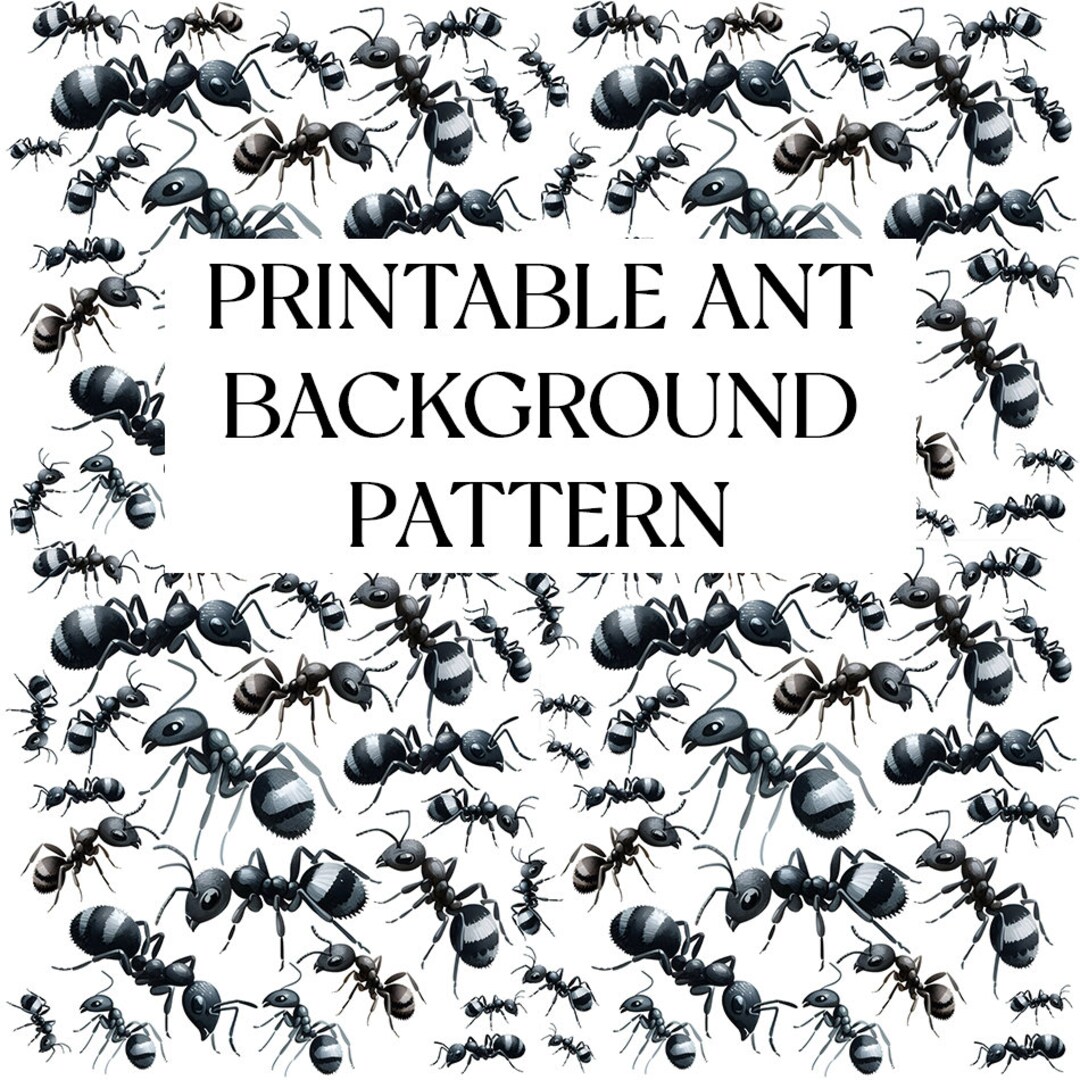 Digital Printable Ant Background Pattern Black Ants Clipart Commercial ...