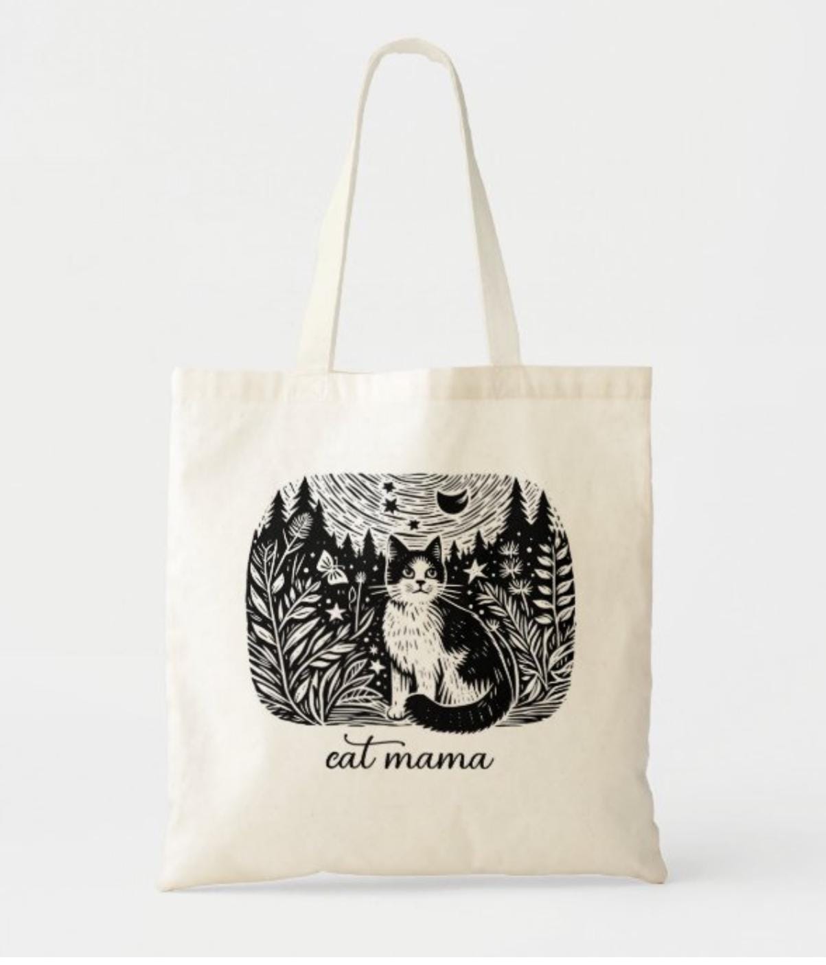 Poster Size Lino Print Cats - Woodland Lino Illustrations - Black and ...