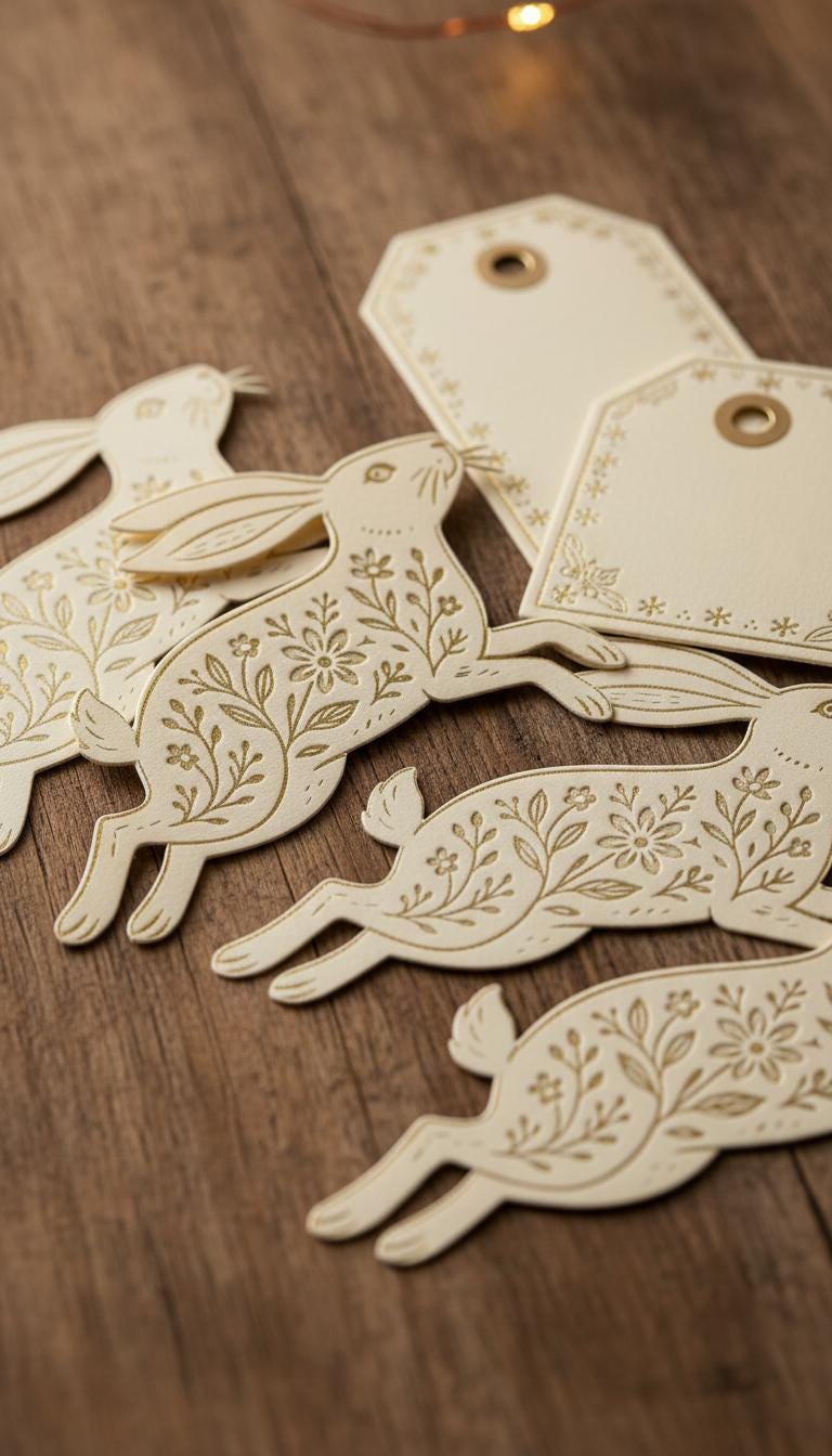 Folk Nordic Rabbit Clipart – Easter Hare Illustrations, Floral Red ...