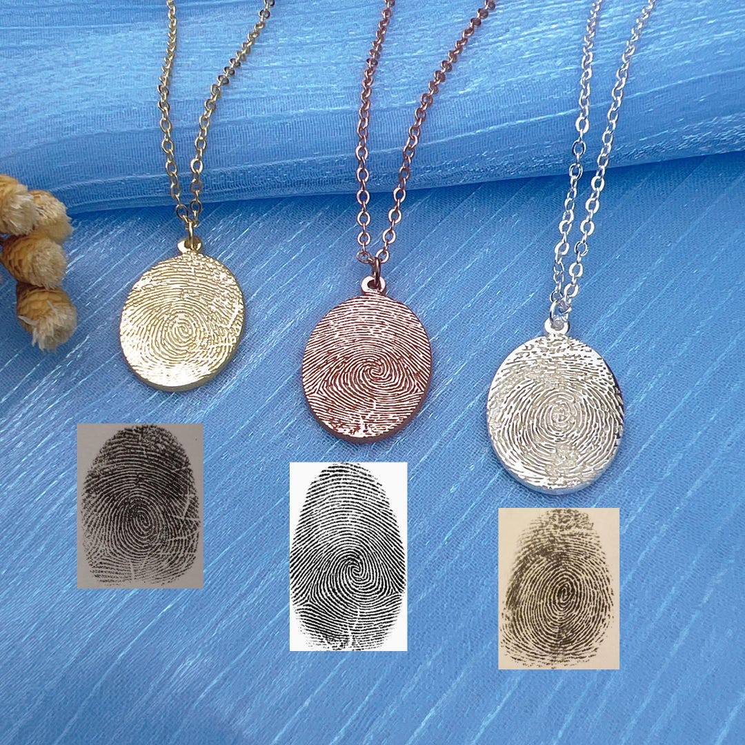 Personalized Fingerprint Necklace • Fingerprint Jewelry • Gifts for Her ...