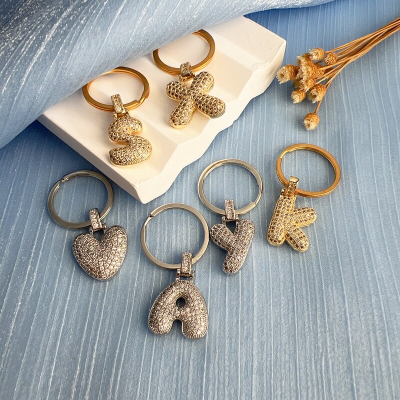 Initial Keychain - Etsy