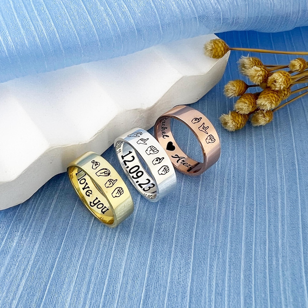 Personalized Sign Language Rings • Catholic Rings • Custom ASL Rings ...