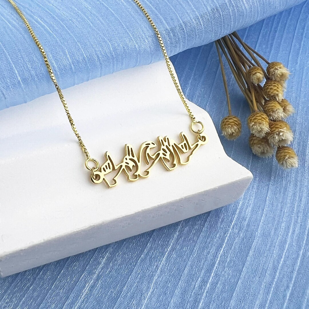 Personalized Sign Language Necklace • ASL • BSL Necklace • Name ...