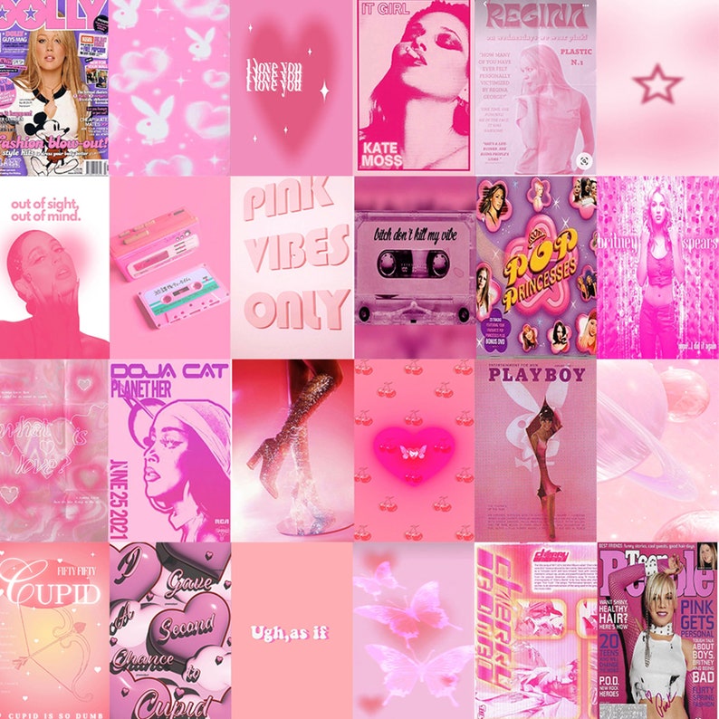 100 Pcs Y2K 2000s Aesthetic Wall Collage Kit, Early 2000s Inspired, YK2 ...