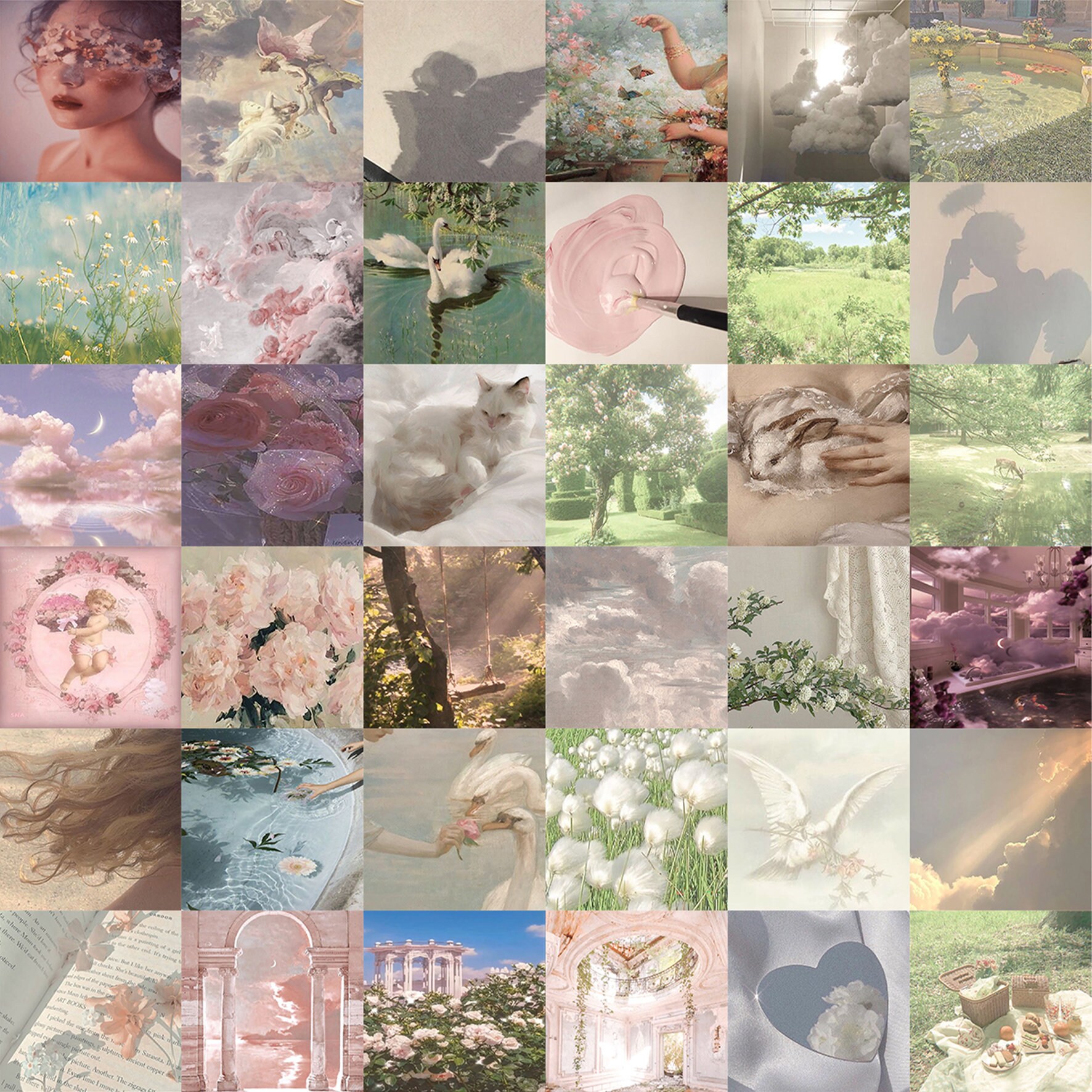 110 PCS Angelcore Wall Collage Kit Aesthetic Wall Collage Cottagare ...