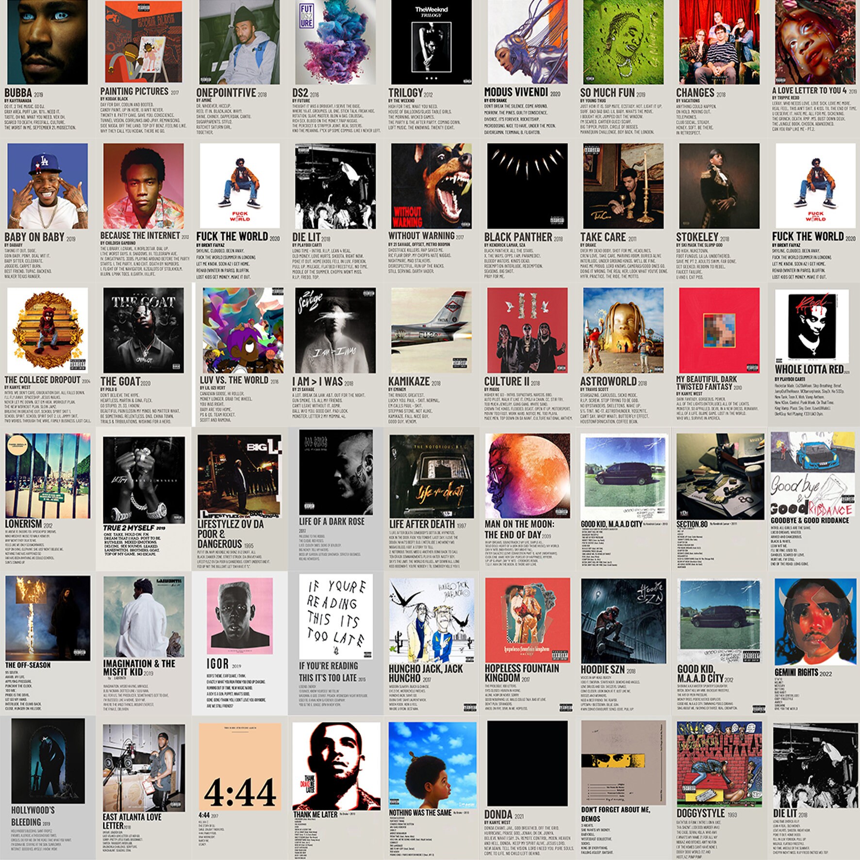 245 Pcs, Minimalist Rap Album Cover Poster, Minimalist Hip-hop Music ...