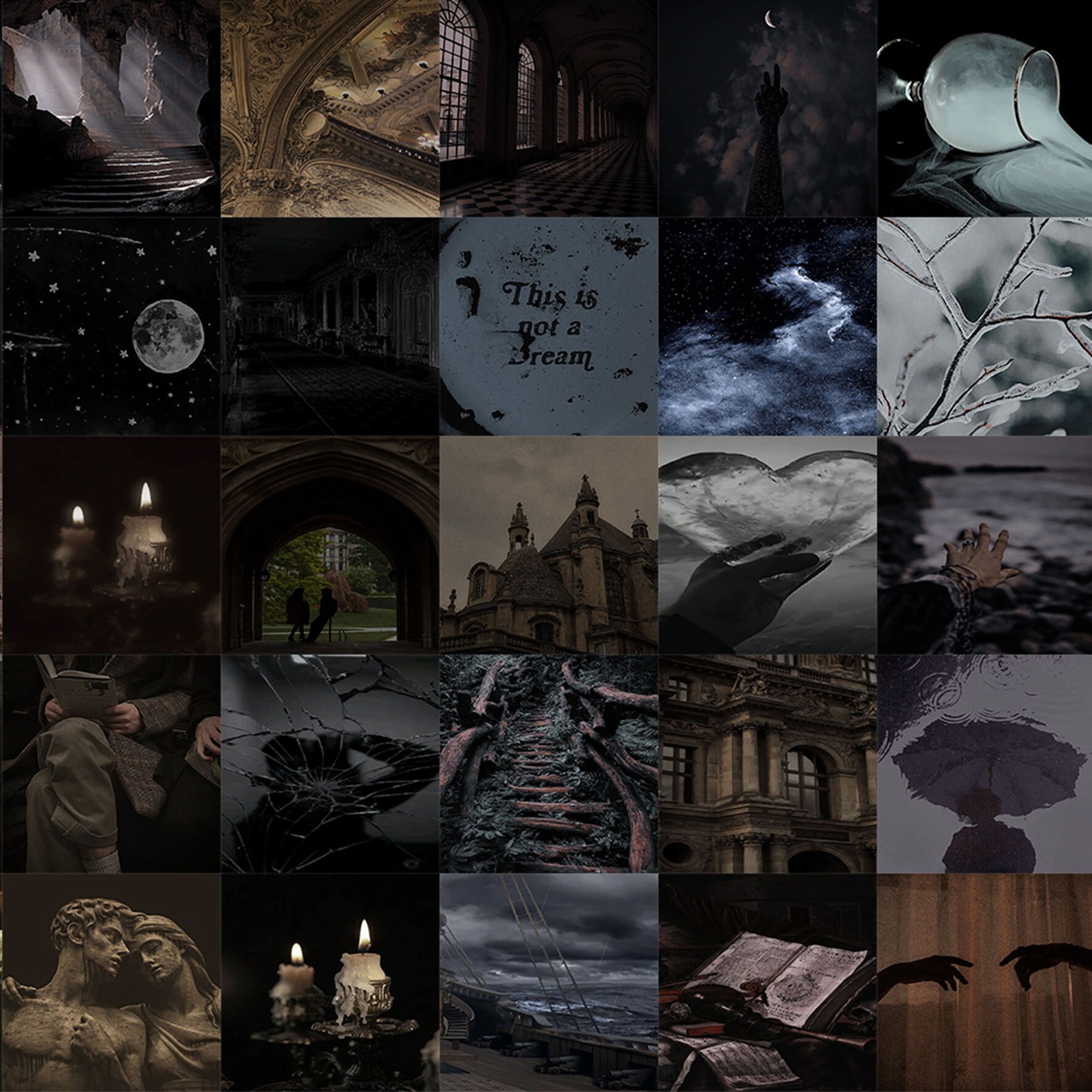 Vintage Dark Photos, Dark Academia Grunge Decor ,goth Photo Collage ...