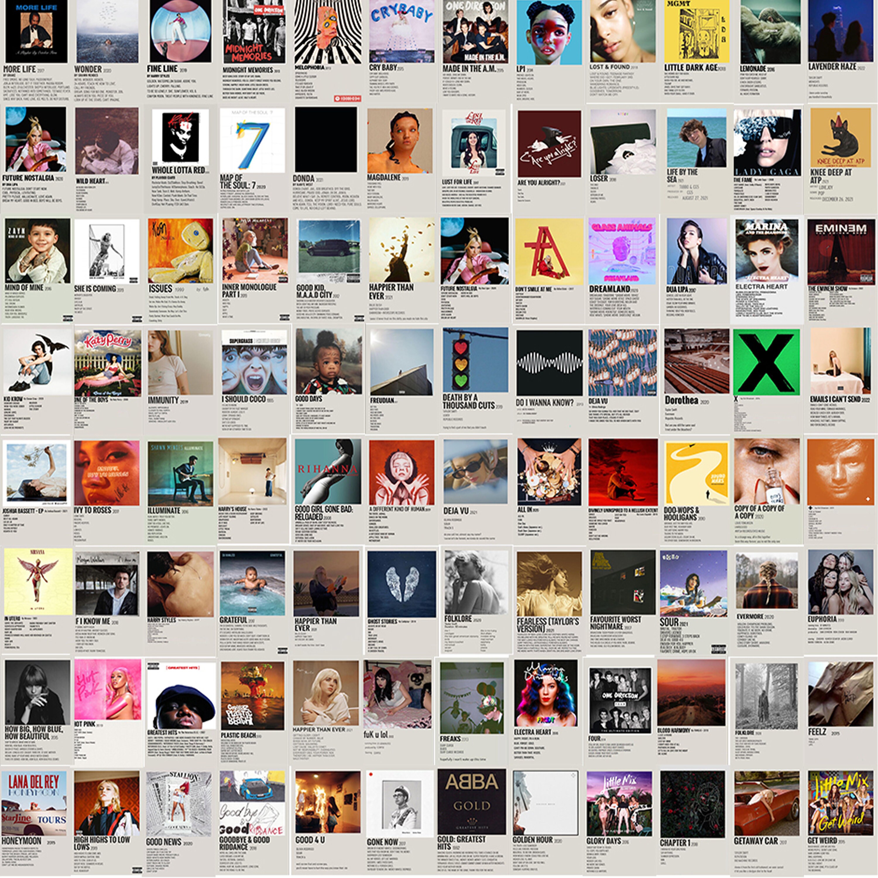 520 PCS Minimalist Album Cover Poster, Music Wall Decor, Music Poster ...