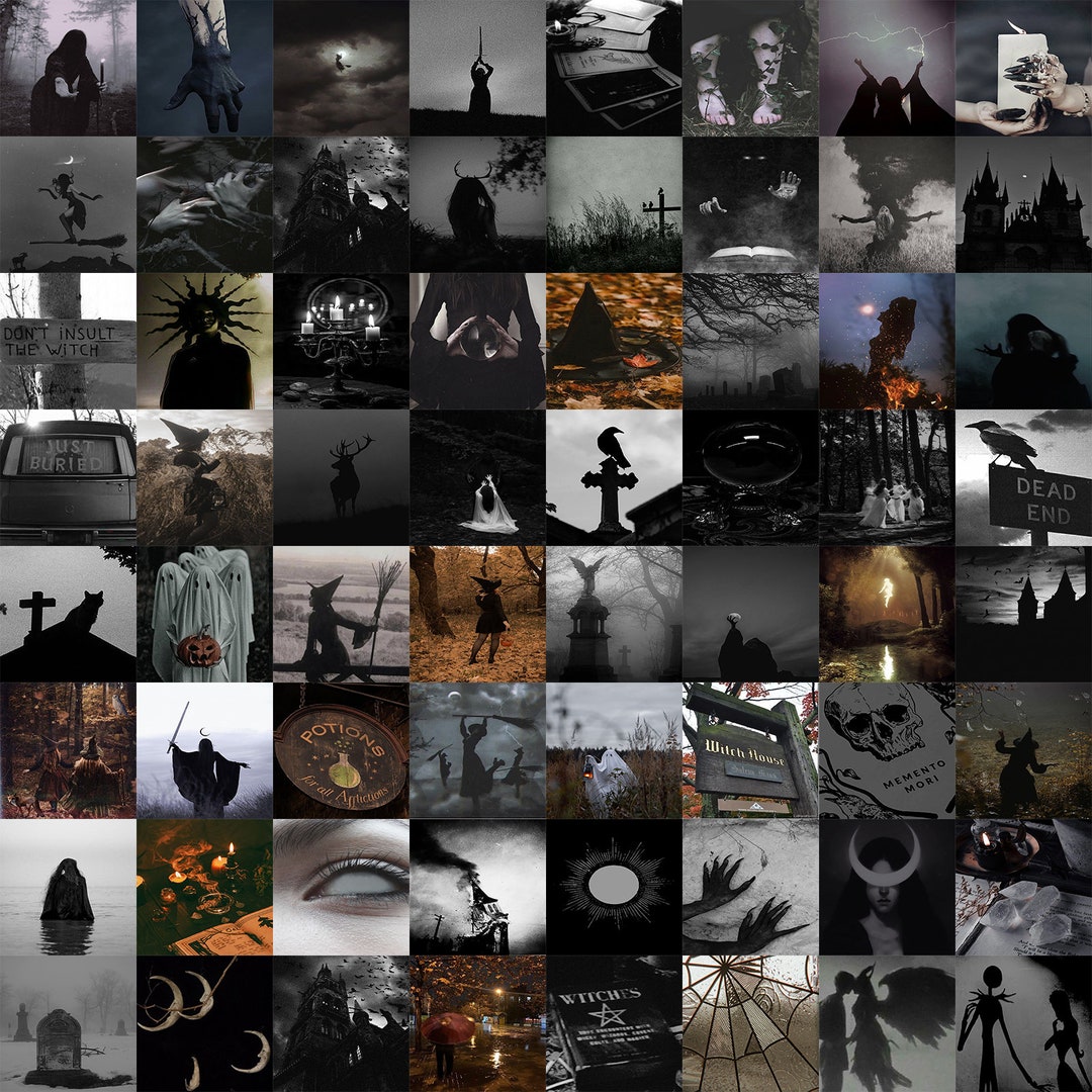 60 PCS Witch Wall Collage Kit Witchcraft Aesthetic Photo Prints Witchy ...