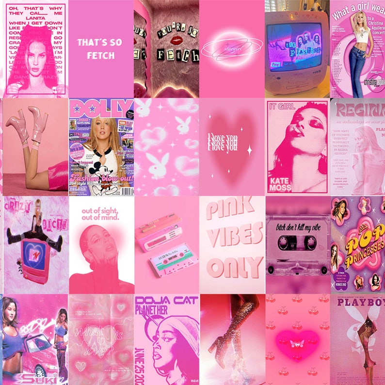 100 Pcs Y2K 2000s Aesthetic Wall Collage Kit, Early 2000s Inspired, YK2 ...