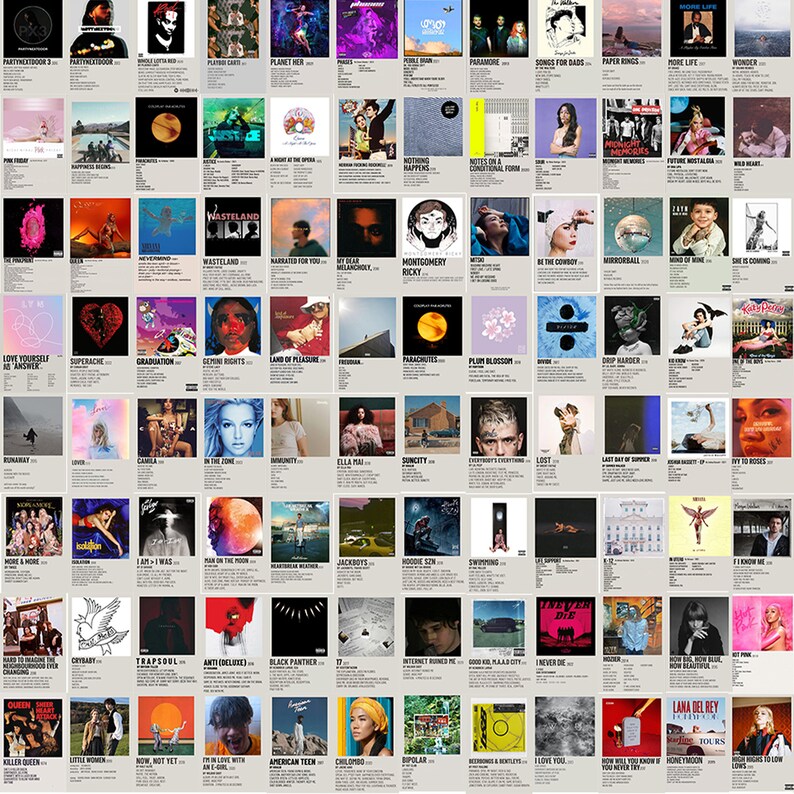 520 PCS Minimalist Album Cover Poster, Music Wall Decor, Music Poster ...