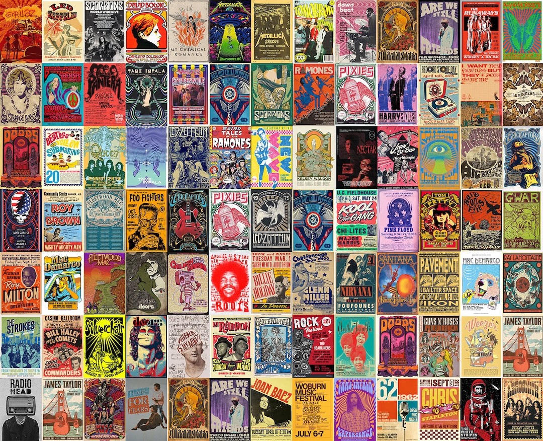 Vintage Concert Poster, Concert Room Decor, Concert Wall Decor, Concert ...