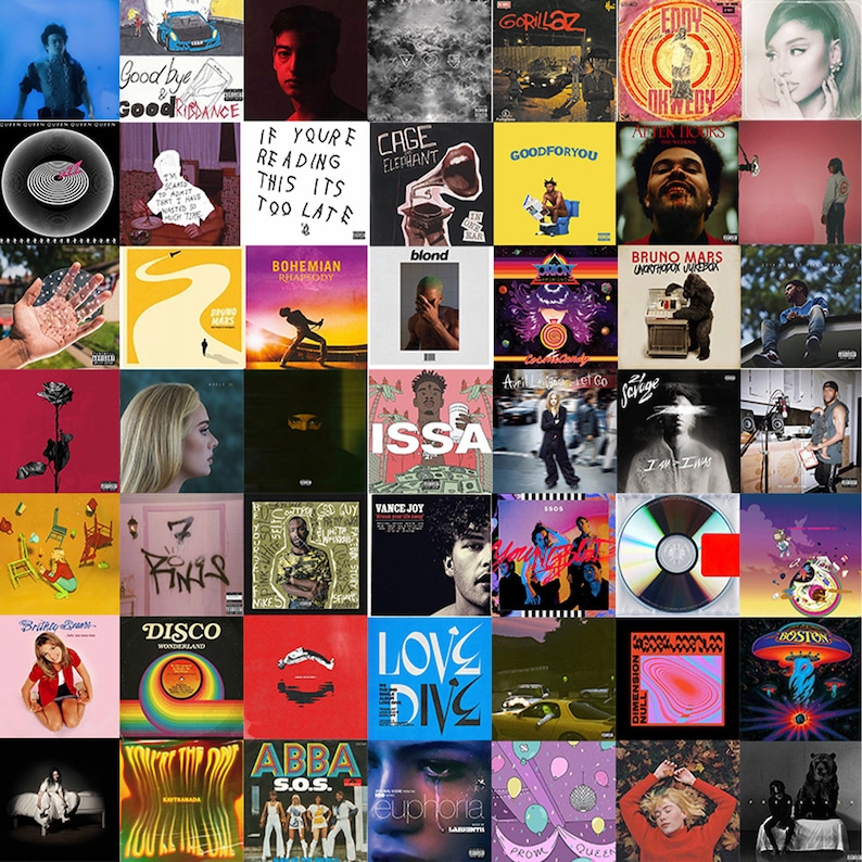 300 Pcs Album Cover Collage Kit, Album Cover Posters, Music Album ...