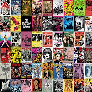 310 Pcs Vintage Punk Rock Poster, Vintage Music Poster, Rock Music ...