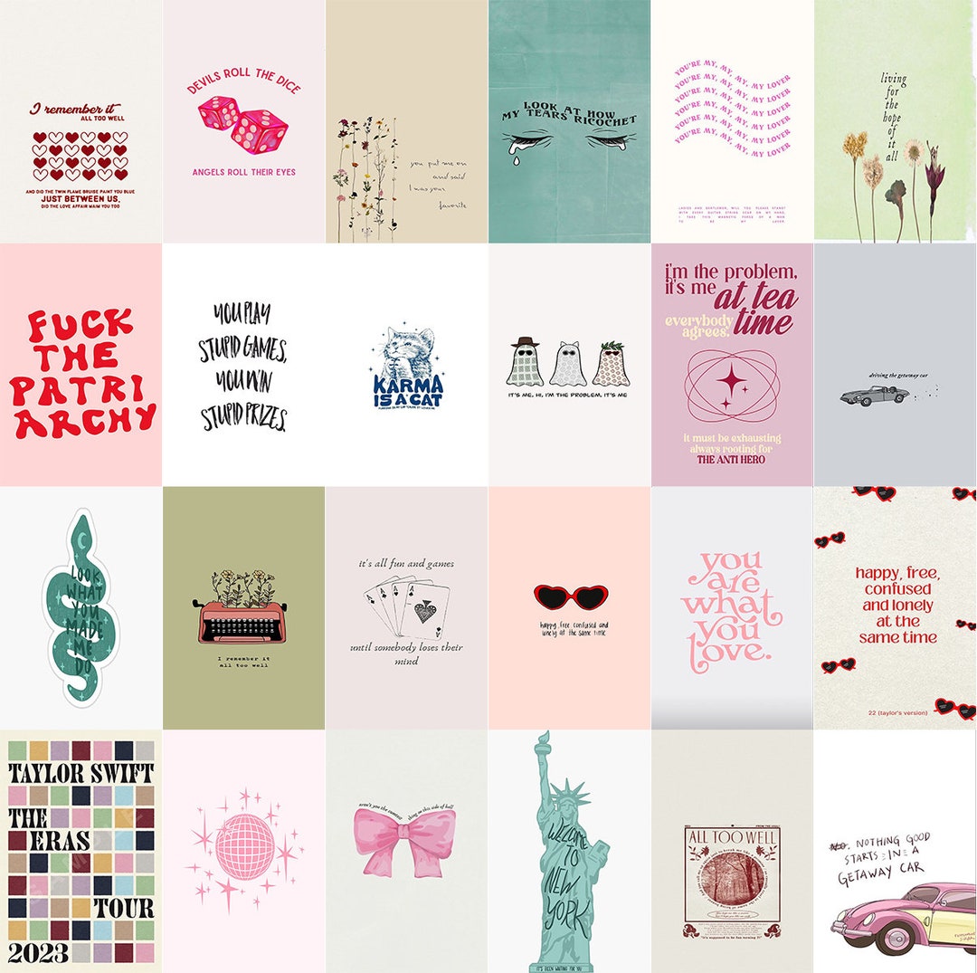 100 PCS Icon Wall Posters, Minimalist Music Posters, Eras Room Decor ...