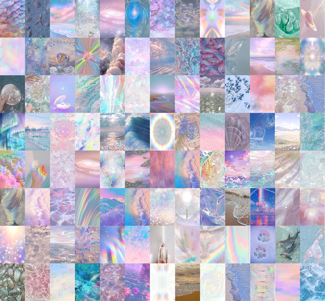 100 PCS | Mermaidcore Wall Photo Collage | Mermaid Aesthetic Wall ...