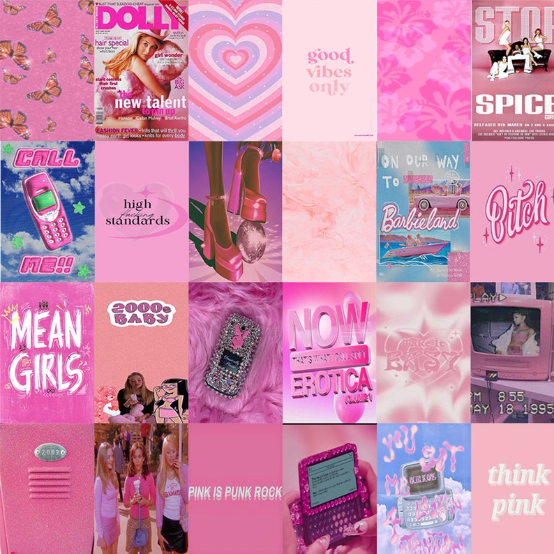 100 Pcs Y2K 2000s Aesthetic Wall Collage Kit, Early 2000s Inspired, YK2 ...