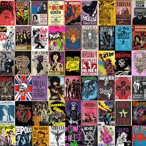 310 Pcs Vintage Punk Rock Poster, Vintage Music Poster, Rock Music ...