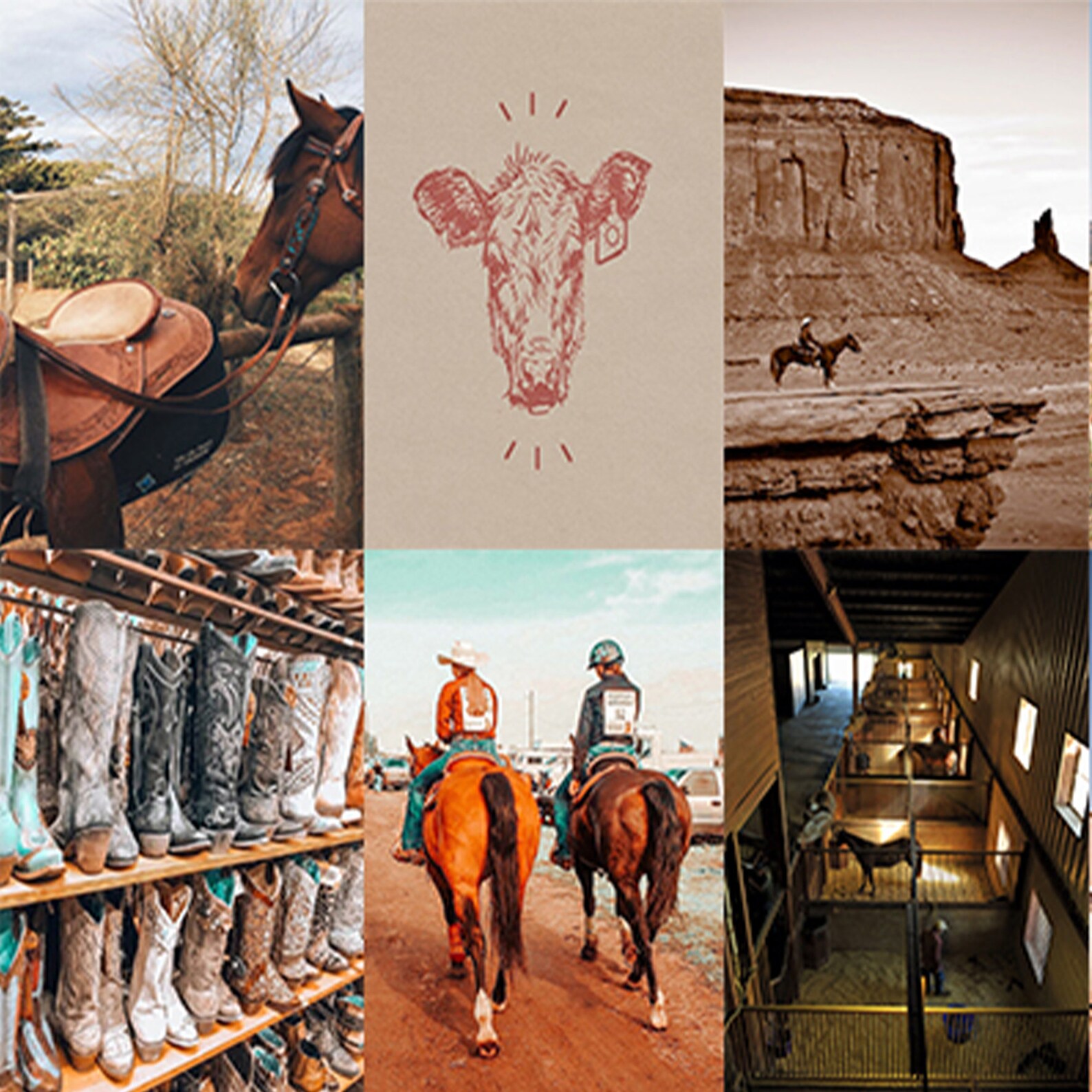 110 Pcs Western Aesthetic Collage Kit Cowgirl Will West Room Decor Will ...