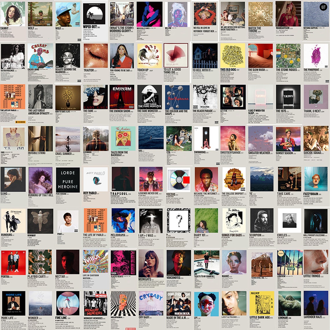 520 PCS Minimalist Album Cover Poster, Music Wall Decor, Music Poster ...