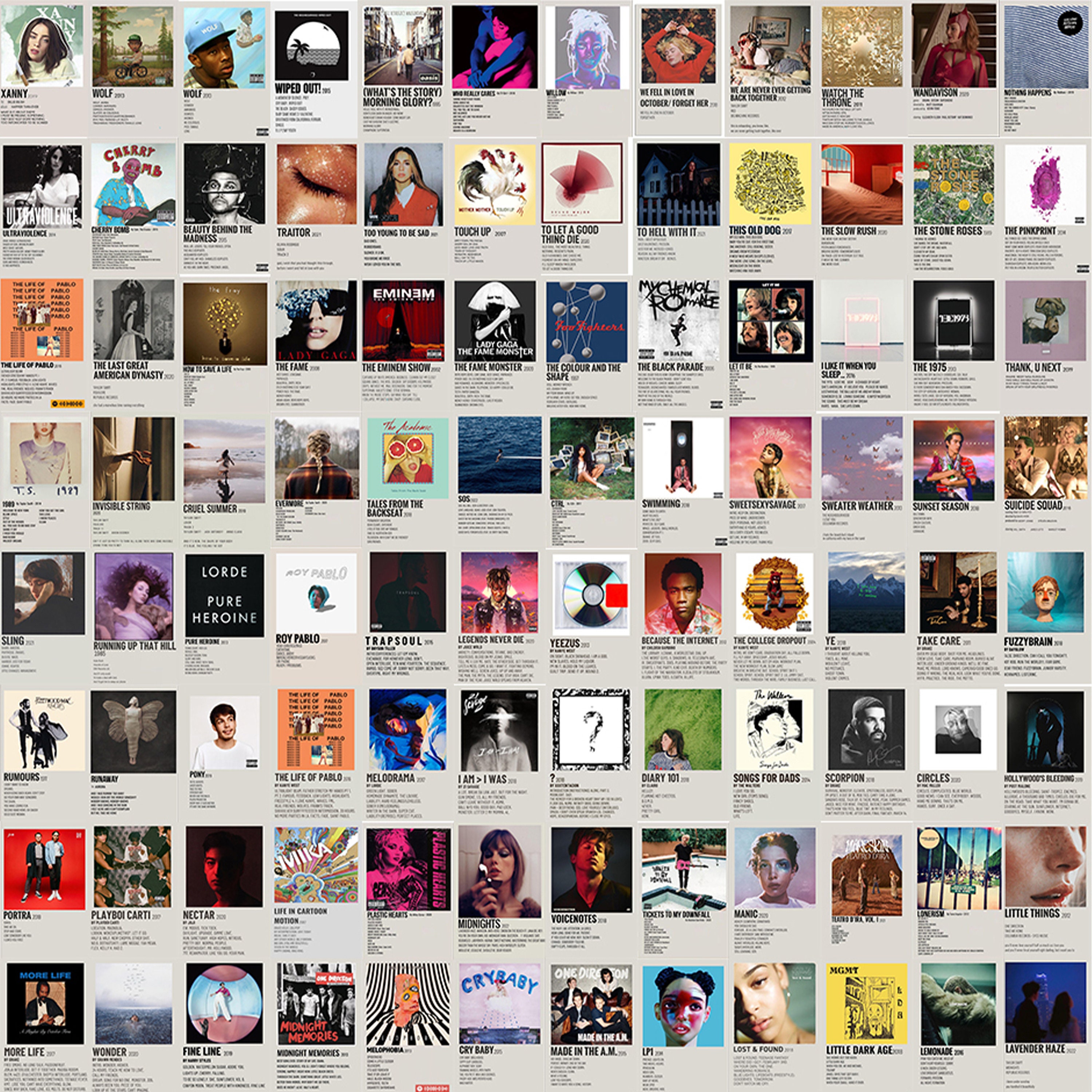 520 PCS Minimalist Album Cover Poster, Music Wall Decor, Music Poster ...