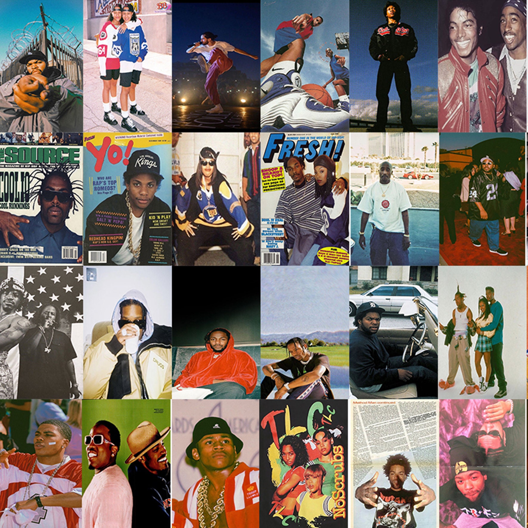 105PCS Vintage Rap Hip Hop Posters, Vintage Rapper Wall Collage Kit ...