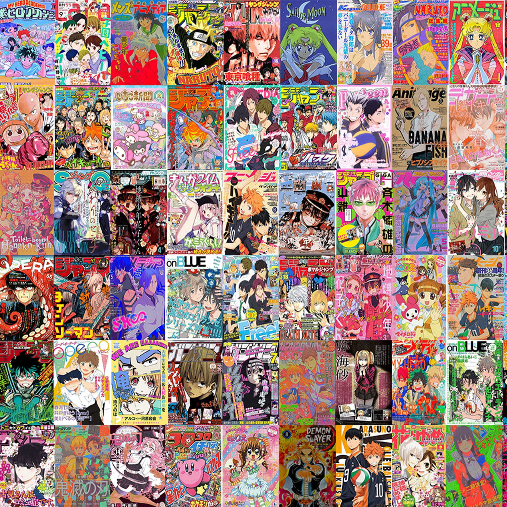 340 Pcs Anime Manga Magazine Covers Anime Collage Kit Manga Collage Kit ...