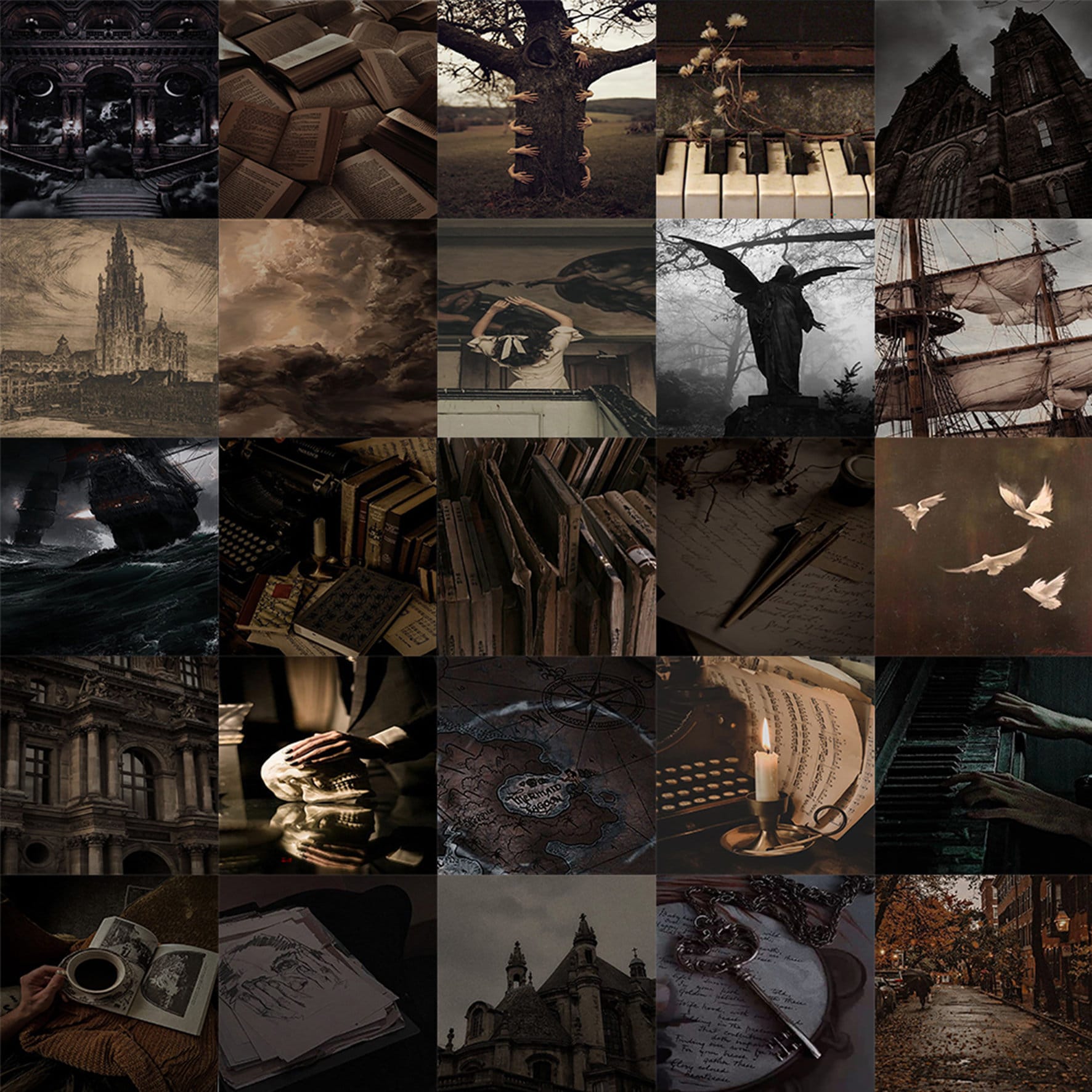 Vintage Dark Photos, Dark Academia Grunge Decor ,goth Photo Collage ...