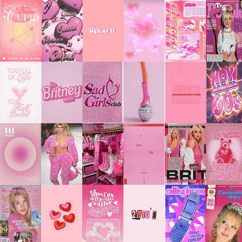 100 Pcs Y2K 2000s Aesthetic Wall Collage Kit, Early 2000s Inspired, YK2 ...