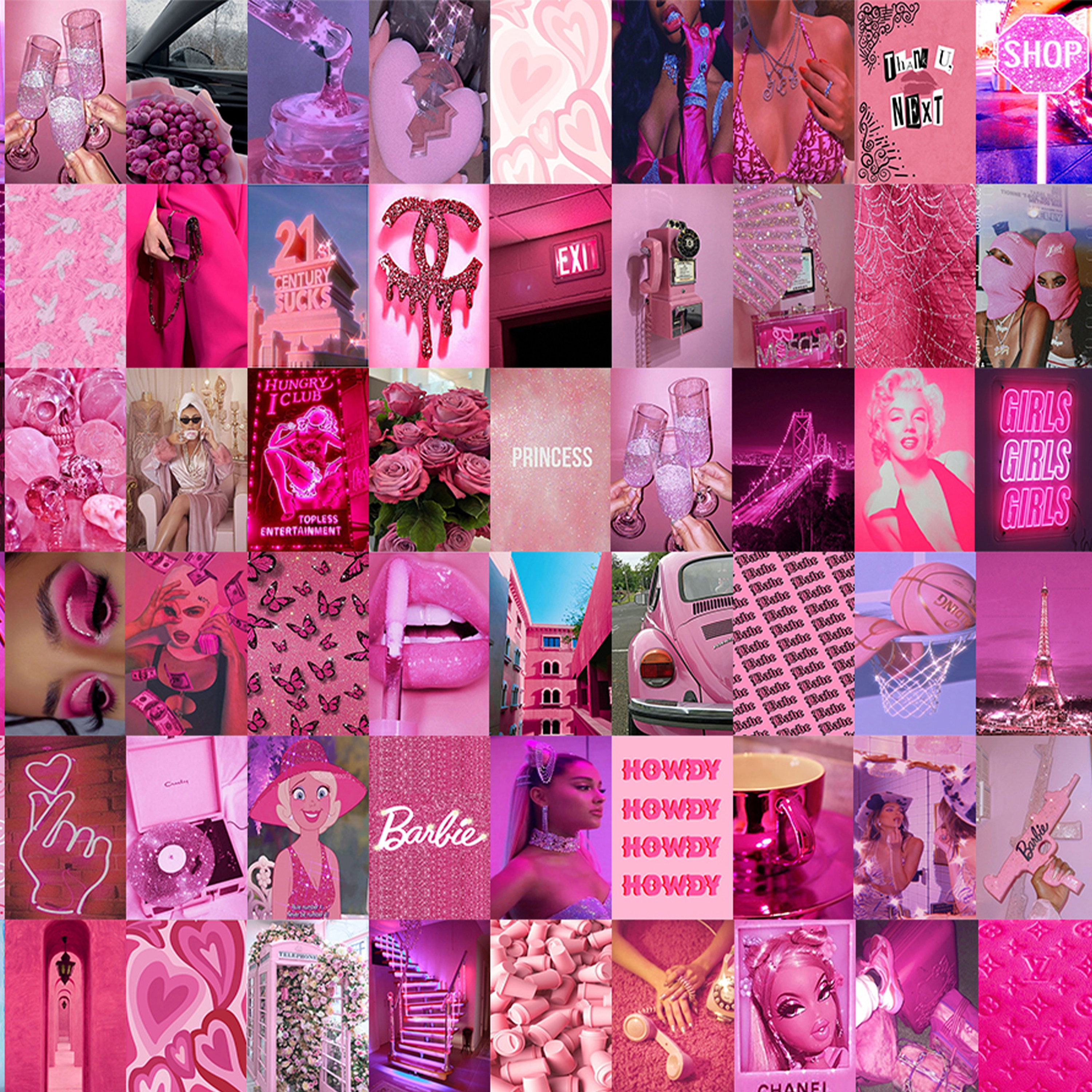 160PCS Hot Pink Collage Kit Pink Wall Collage Baddie - Etsy