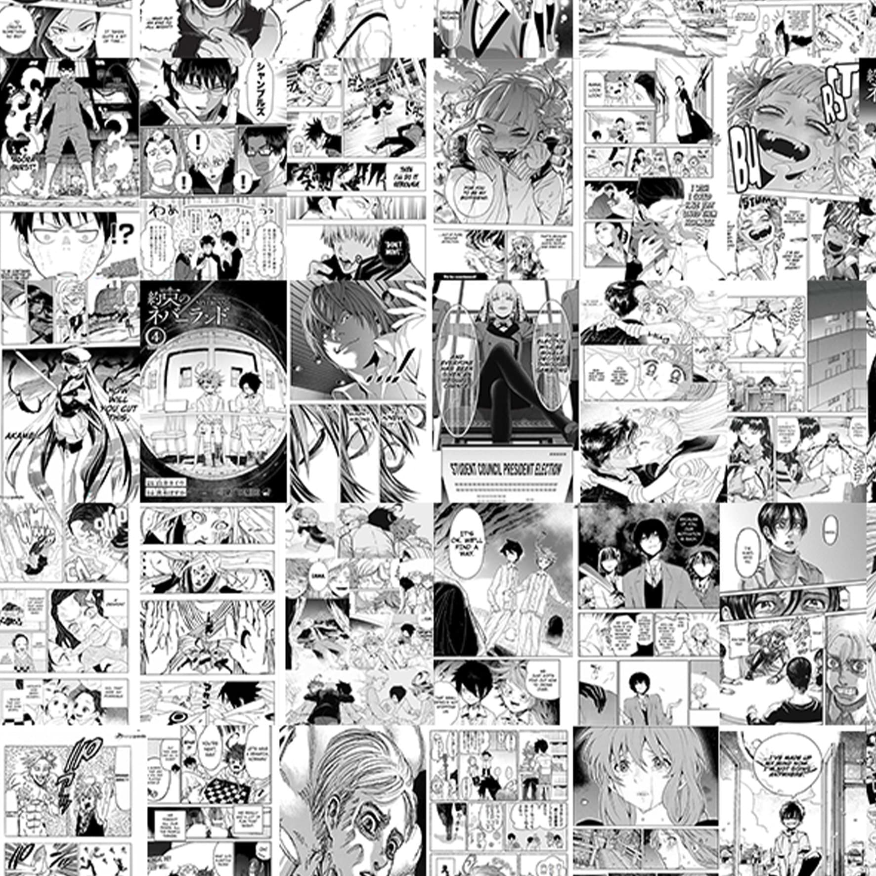 440 Pcs Anime Manga Collage Kit - Anime Black and White Collage - Manga ...
