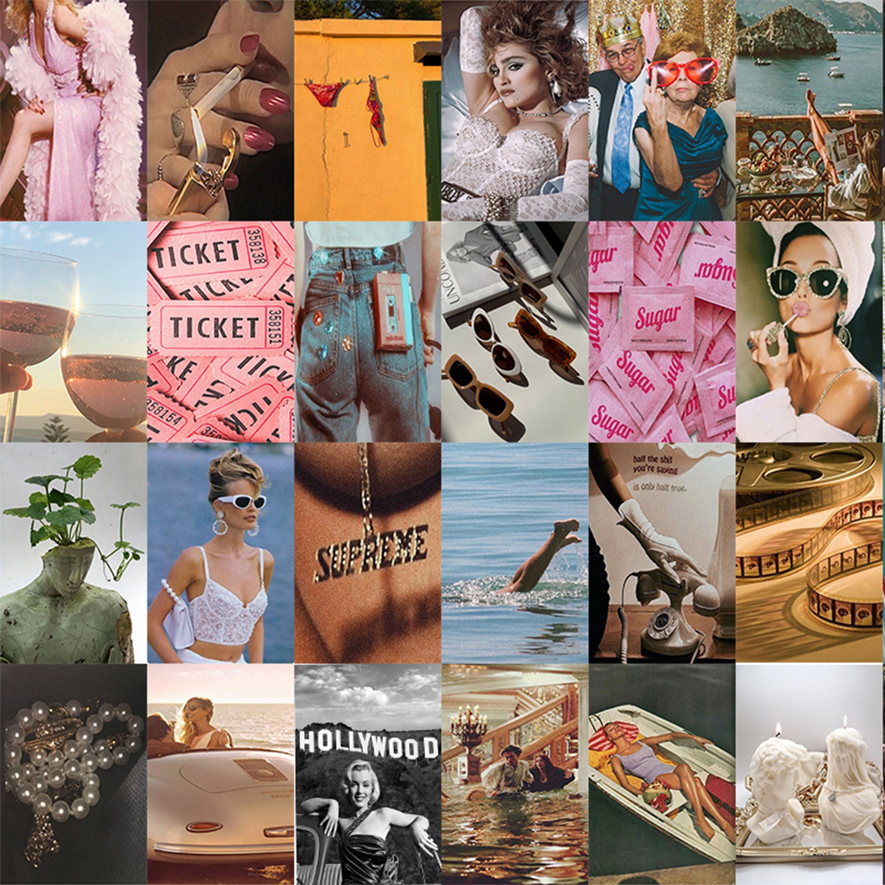 150PCS Boujee Vintage Wall Collage Kit- Retro Aesthetic Photo Prints ...