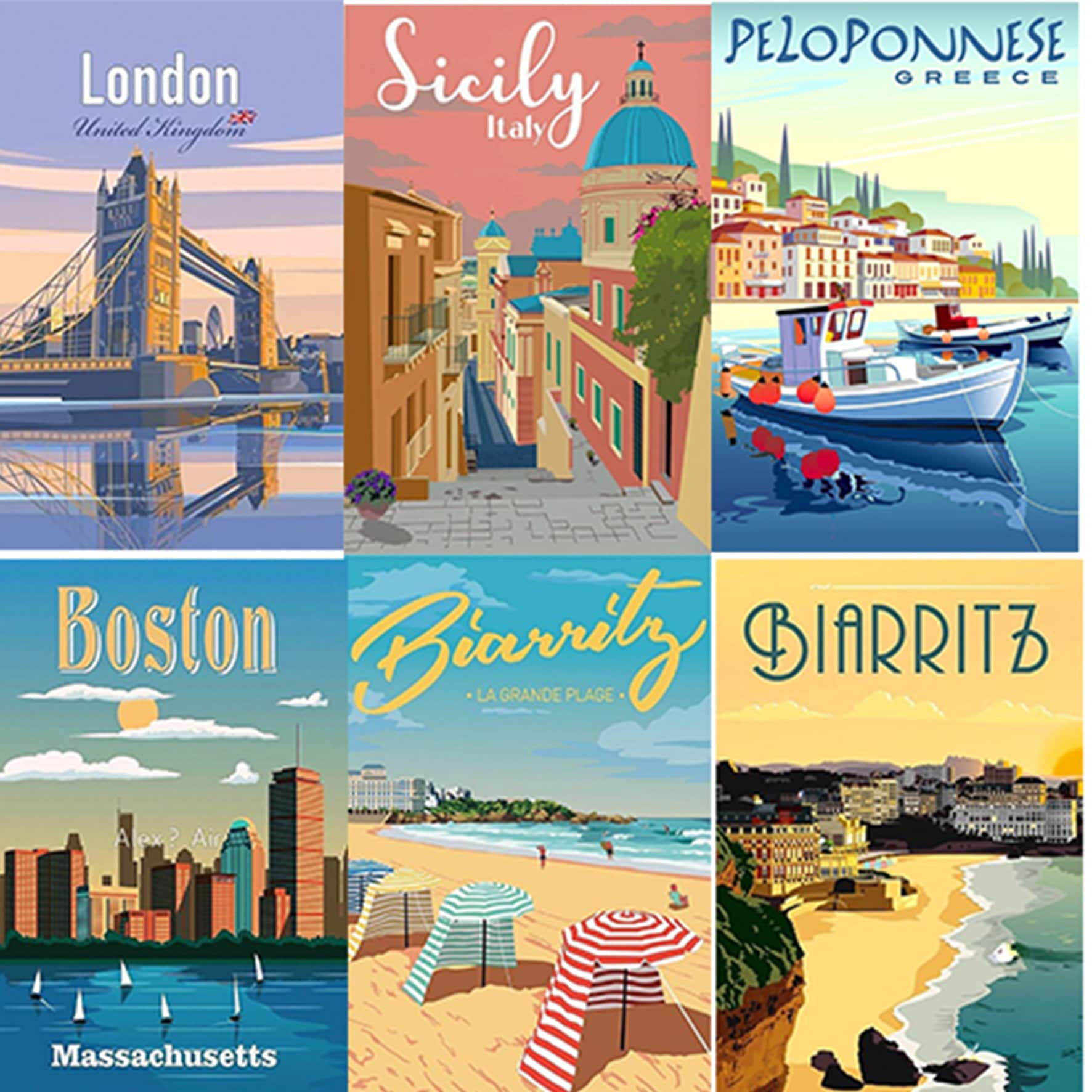 50pcs Travel Poster Retro Aesthetic Vintage Travel Wall Art Aesthetic Wall Collage Travel Wall ...