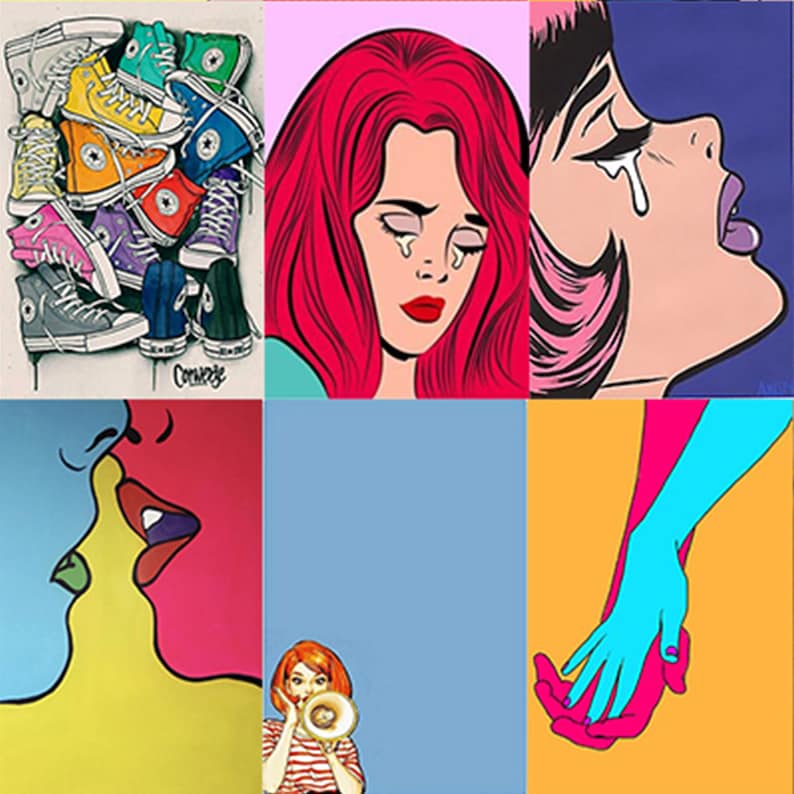 100 Pcs Retro Pop Art Wall Collage Kit, Vintage Pop Art Photos Prints ...