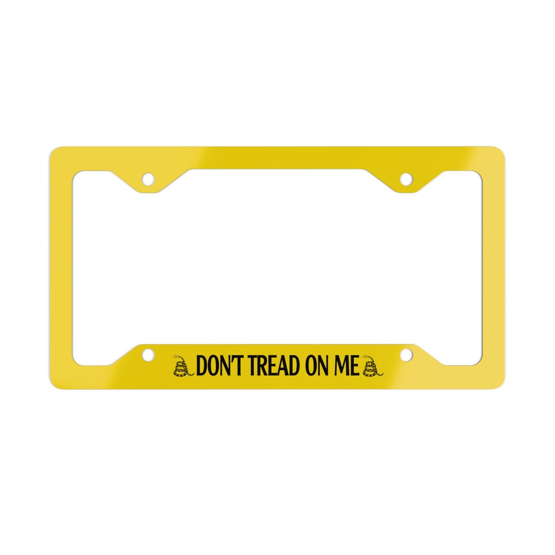 Don't Tread on Me Metal License Plate Frame, Gadsden Flag Libertarian ...