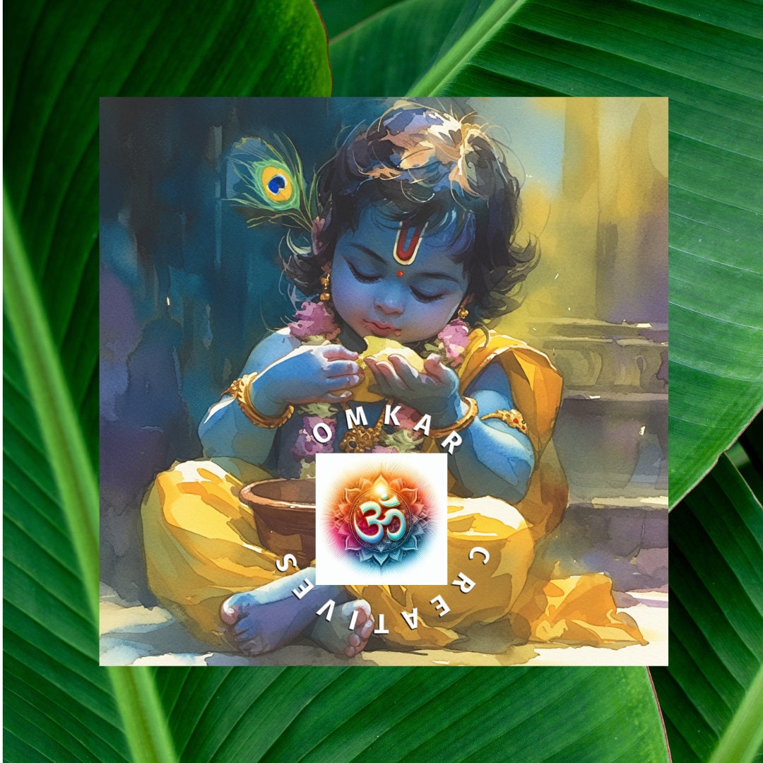 Kid Lord Krishna Baby Krishna Indian Religious Spiritual Decor for ...