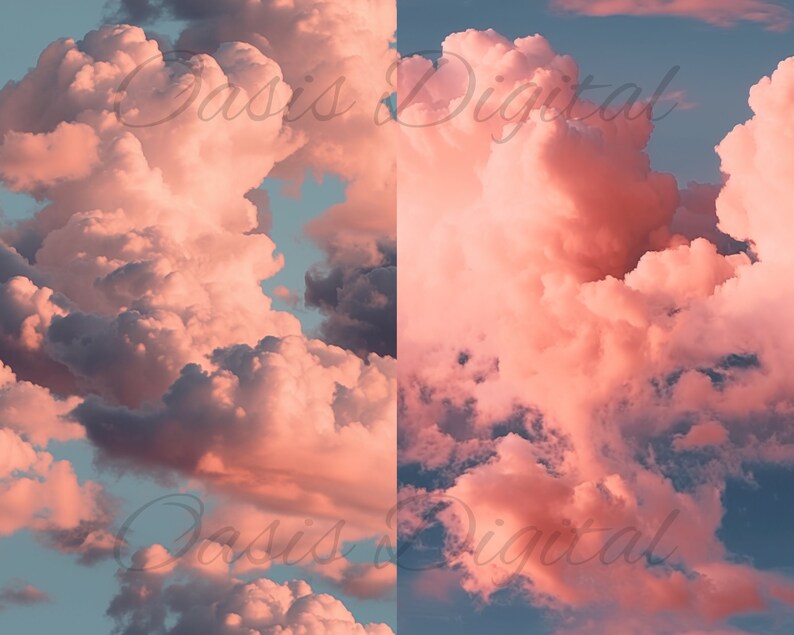 Heavenly Pink Clouds Seamless Texture Pack Dreamy Sky - Etsy