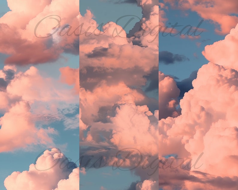 Heavenly Pink Clouds Seamless Texture Pack Dreamy Sky - Etsy