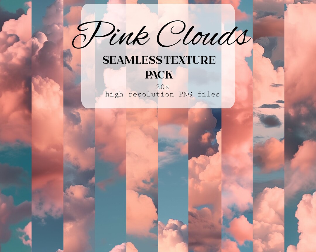 Heavenly Pink Clouds Seamless Texture Pack - Dreamy Sky Backgrounds - Etsy