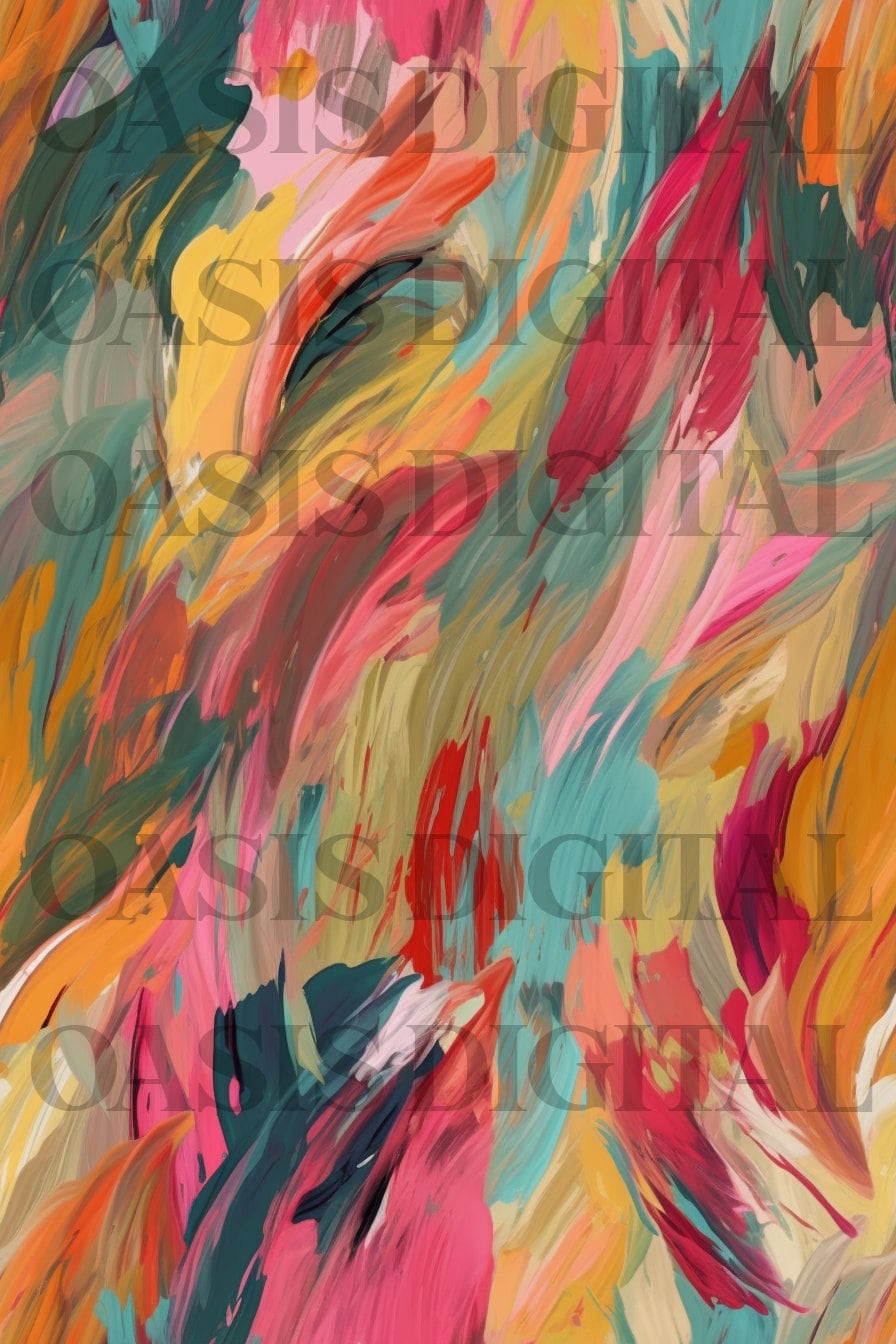 Seamless Oil Paint Texture Pack - Vibrant Digital Oil Painting ...