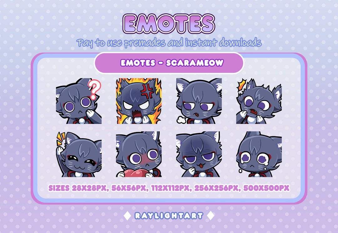 Scarameow, Scaramouche / Wanderer Cat, Genshin Impact Premade Emotes ...
