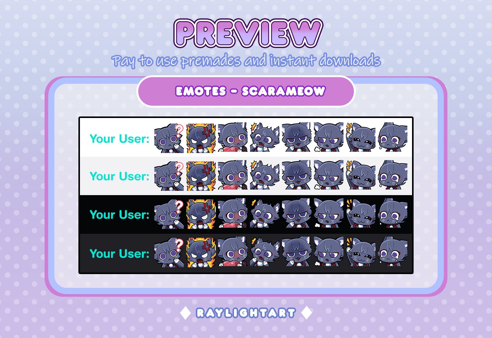 Scarameow, Scaramouche / Wanderer Cat, Genshin Impact Premade Emotes ...