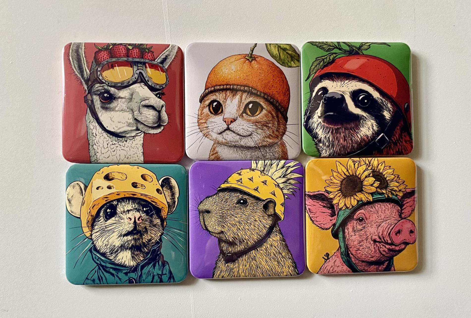 Whimsical Animal Magnet Set – Handmade Artisan Fridge Magnets - Etsy