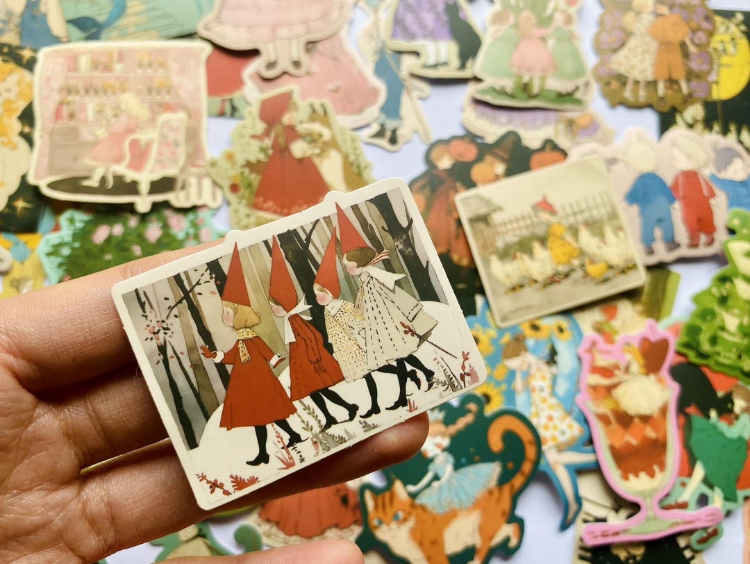 Vintage Fairy Tale Stickers - Waterproof Vinyl Decals for Laptop ...