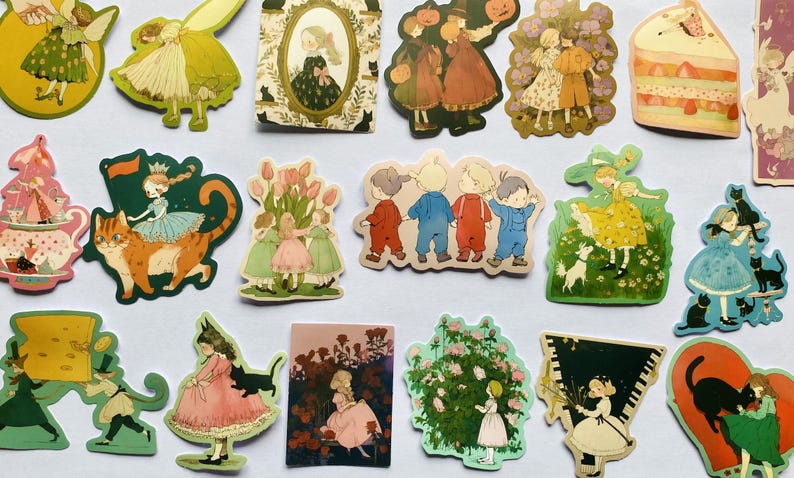 Vintage Fairy Tale Stickers - Waterproof Vinyl Decals for Laptop ...