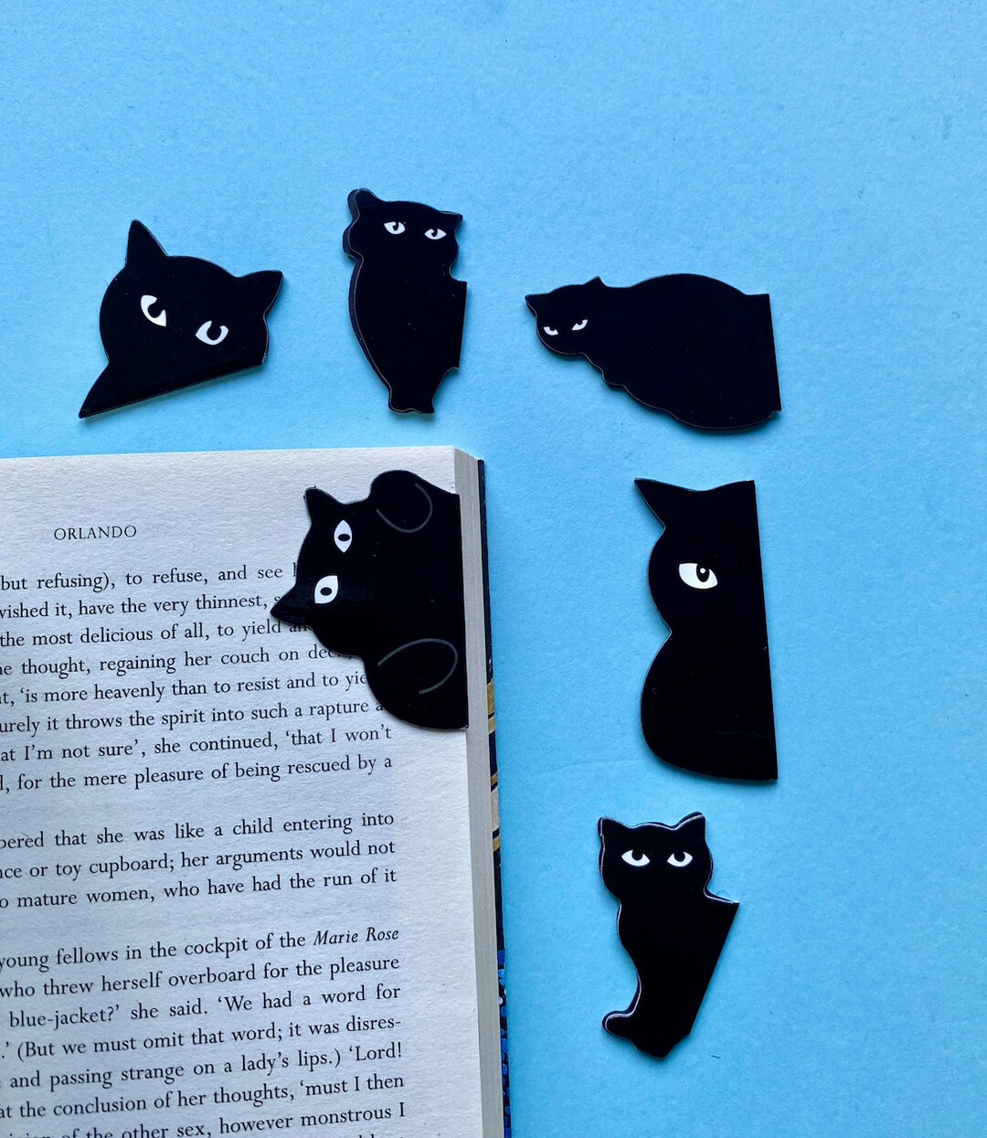 Cute Creative Black Cat Magnetic Bookmarks, Kawaii Cat Bookmark for ...