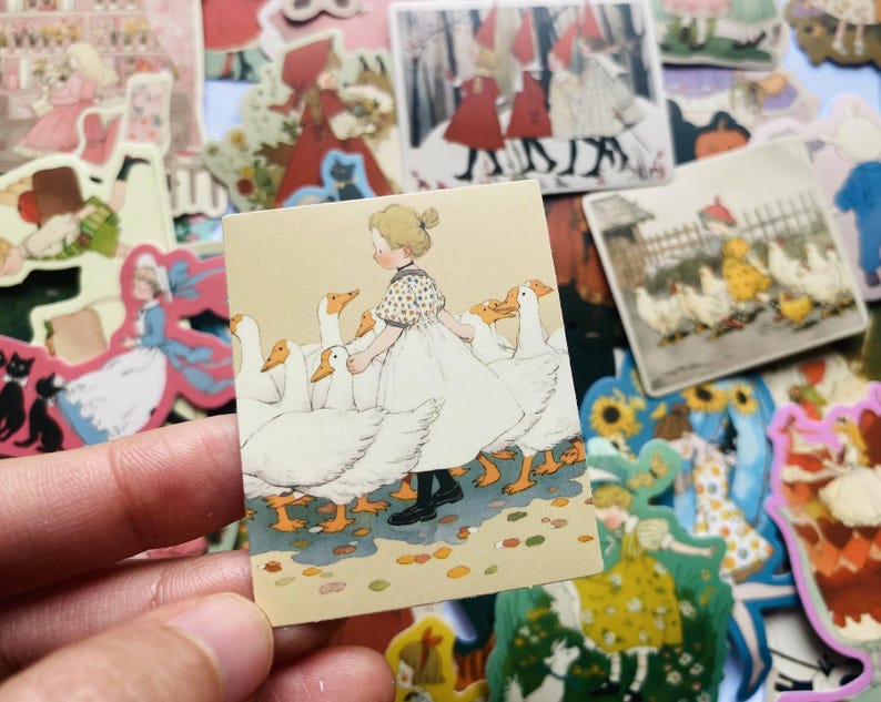 Vintage Fairy Tale Stickers - Waterproof Vinyl Decals for Laptop ...