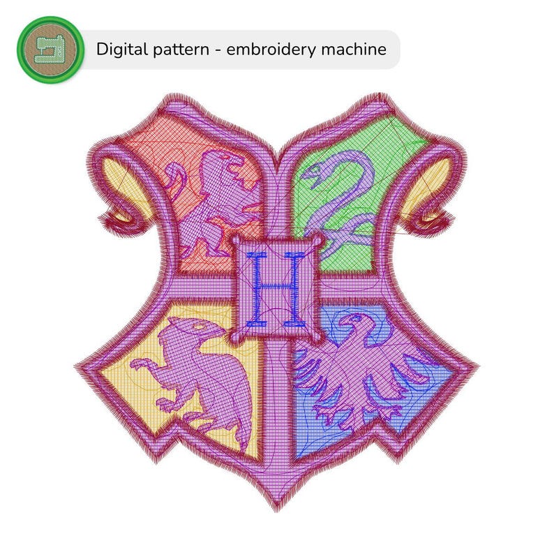 Wizard School Crest - Machine Embroidery File - Etsy